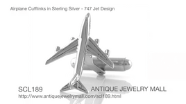 Airplane Cufflinks in Sterling Silver - 747 Jet Design — Antique ...