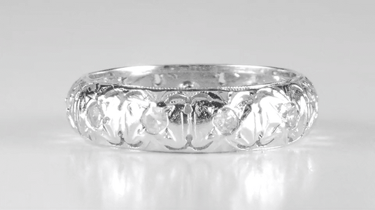Art Deco Diamond Antique Flanders Wedding Ring in Platinum - Size 5 1 ...