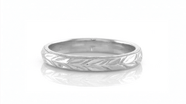 Art Deco Antique Vine of Maile Leaves Wedding Ring in Platinum ...