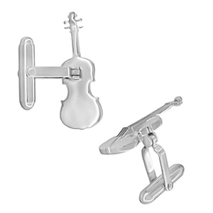 Violin Cufflinks in Sterling Silver — Antique Jewelry Mall