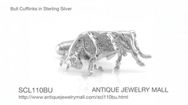 Bull Cufflinks in Sterling Silver — Antique Jewelry Mall