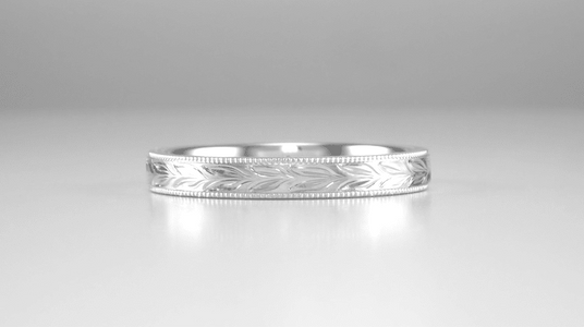 Art Deco Antique Maile Leaves Wedding Ring in Platinum | Hawaiian ...