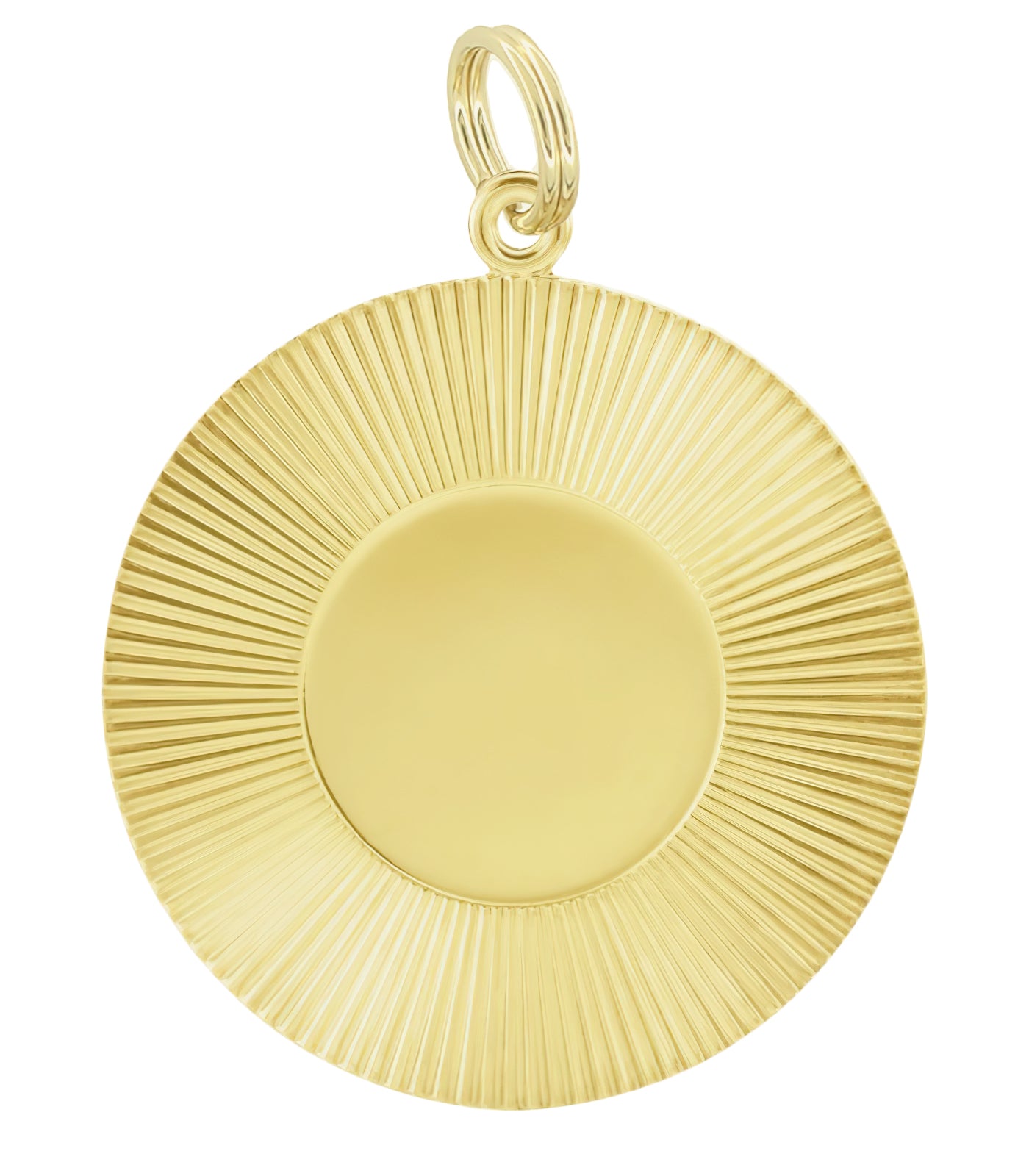 1970s Engravable Medallion Circle Pendant - Yellow Gold or White Gold ...