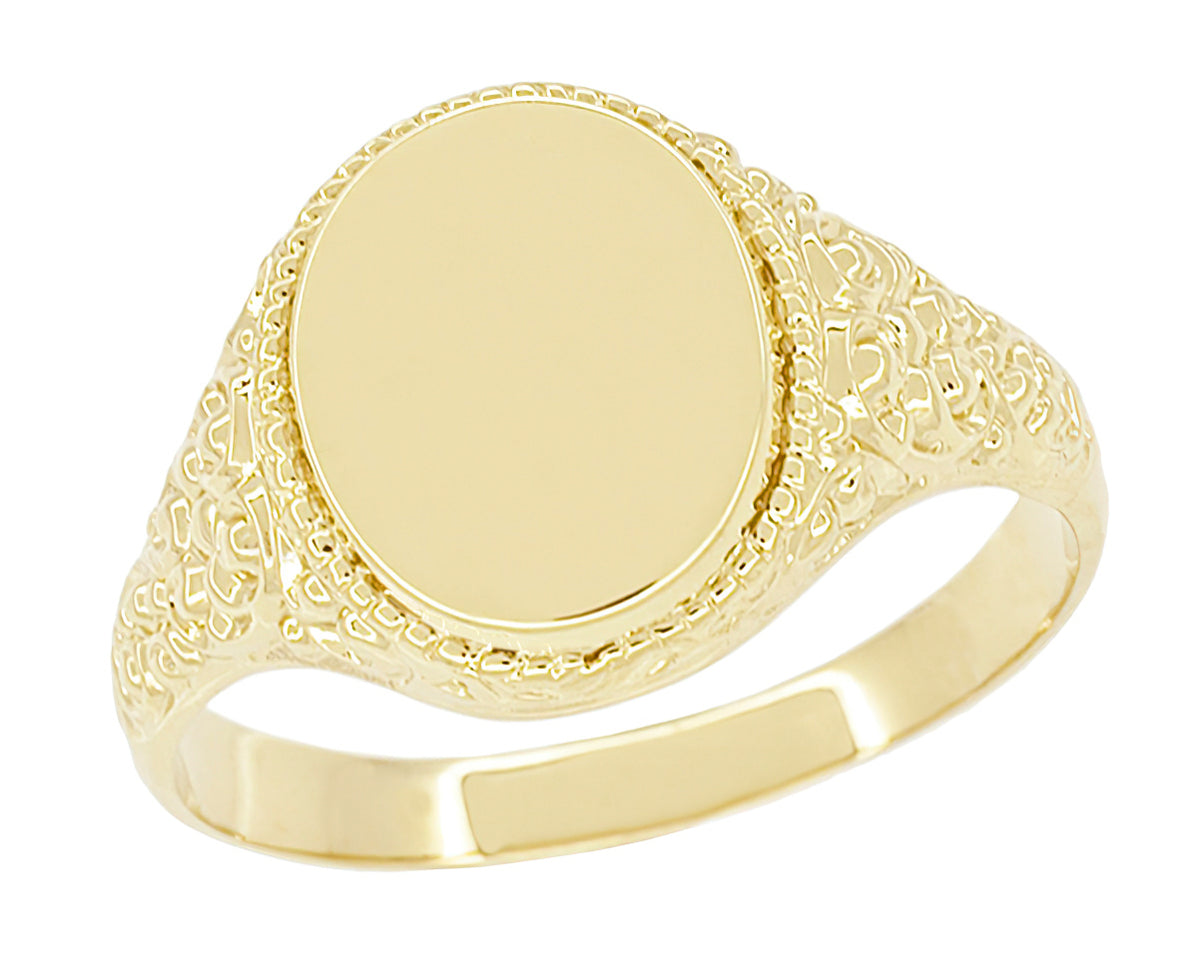Antique Mens Victorian Filigree Signet Ring in 14 Karat Rose Gold ...