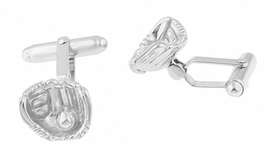Baseball and Baseball Glove Cufflinks in Sterling Silver — Antique ...