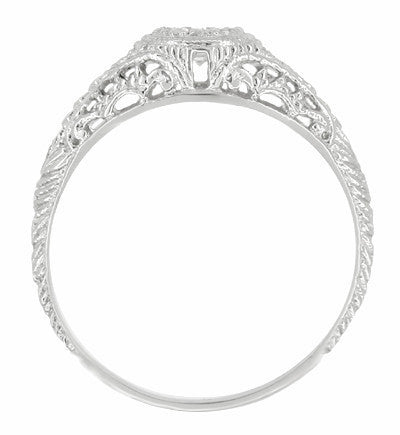 Art Deco Filigree Engagement Ring Setting in Platinum for a 1/4 - 1/3 ...