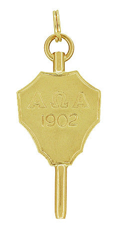 Alpha Omega Alpha Key Pendant in 10 Karat Gold — Antique Jewelry Mall