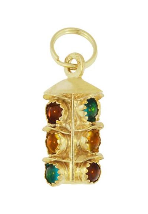 Vintage Stoplight Pendant Charm in 14 Karat Yellow Gold - Traffic ...