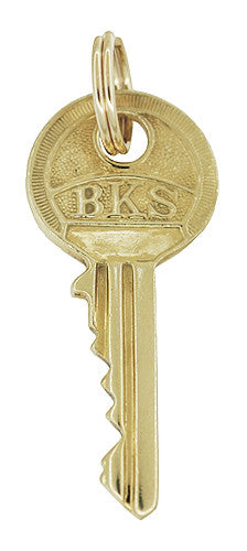Vintage BKS Key Pendant Charm in 14 Karat Gold — Antique Jewelry Mall