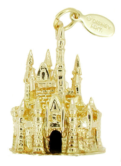 Disney Cinderella Castle Pendant in 14 Karat Gold — Antique Jewelry Mall