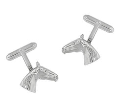 Horse's Head Cufflinks in Solid Sterling Silver — Antique Jewelry Mall