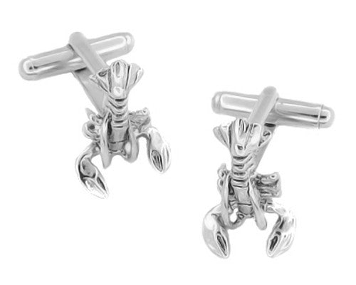 Movable Lobster Cufflinks in Sterling Silver — Antique Jewelry Mall