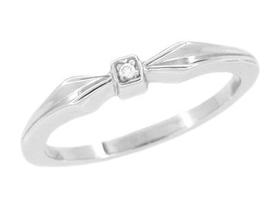 Retro Moderne Hearts Antique Diamond Promise Ring in White Gold ...
