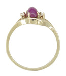 1970s Linde Star Ruby & Diamonds Twist Vintage Ring in Yellow Gold ...