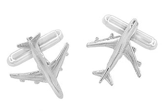 Airplane Cufflinks in Sterling Silver - 747 Jet Design — Antique ...