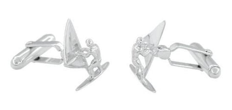 Wind Surfer Cufflinks in Sterling Silver — Antique Jewelry Mall