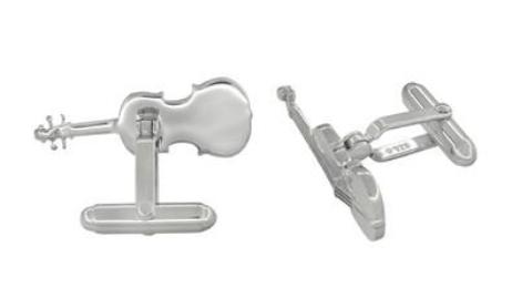 Violin Cufflinks in Sterling Silver — Antique Jewelry Mall